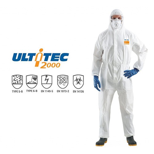 Ultitec 2000/1800 Micro Porous Disposable Coverall With Hood | Mecca ...